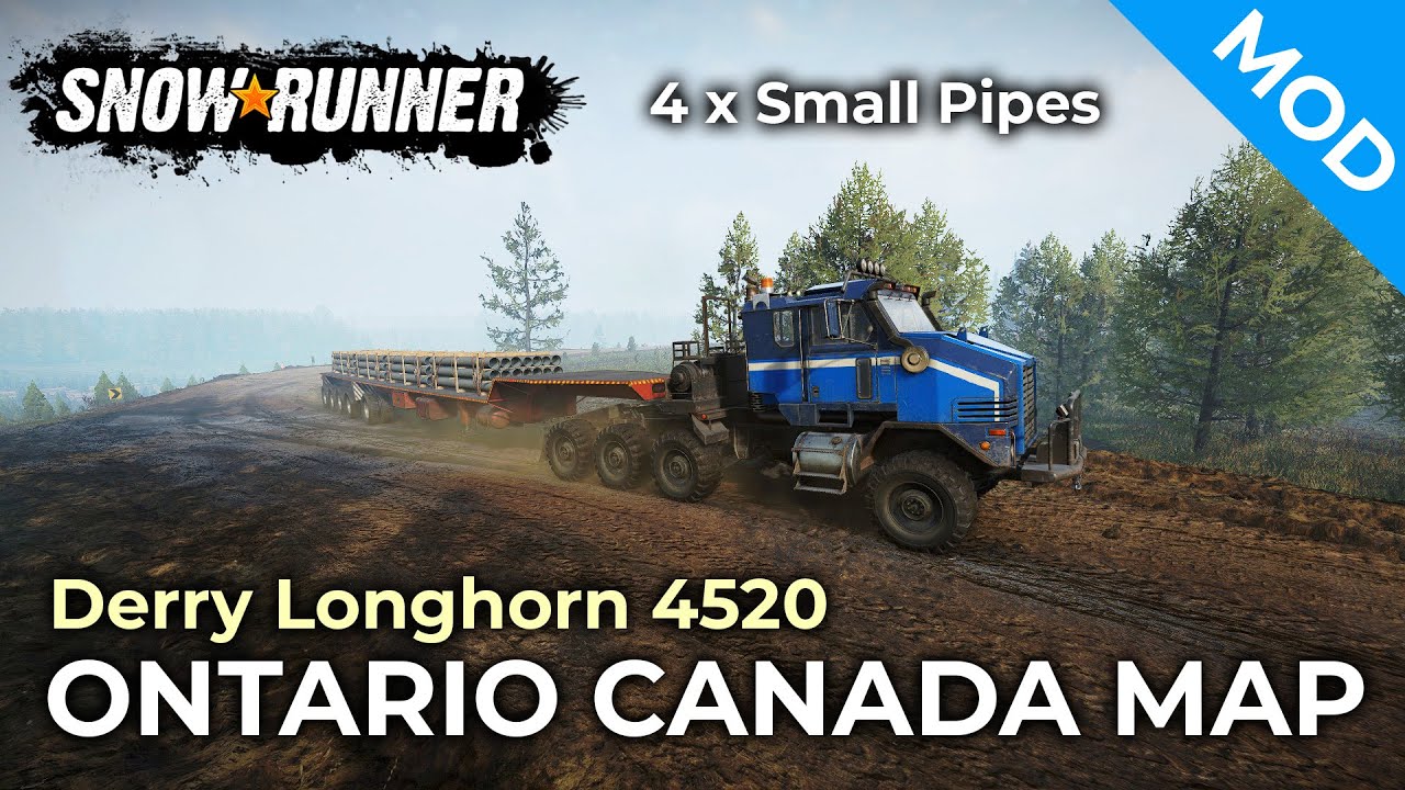 SnowRunner - Derry Longhorn 4520 - 4 x Small Pipes - YouTube