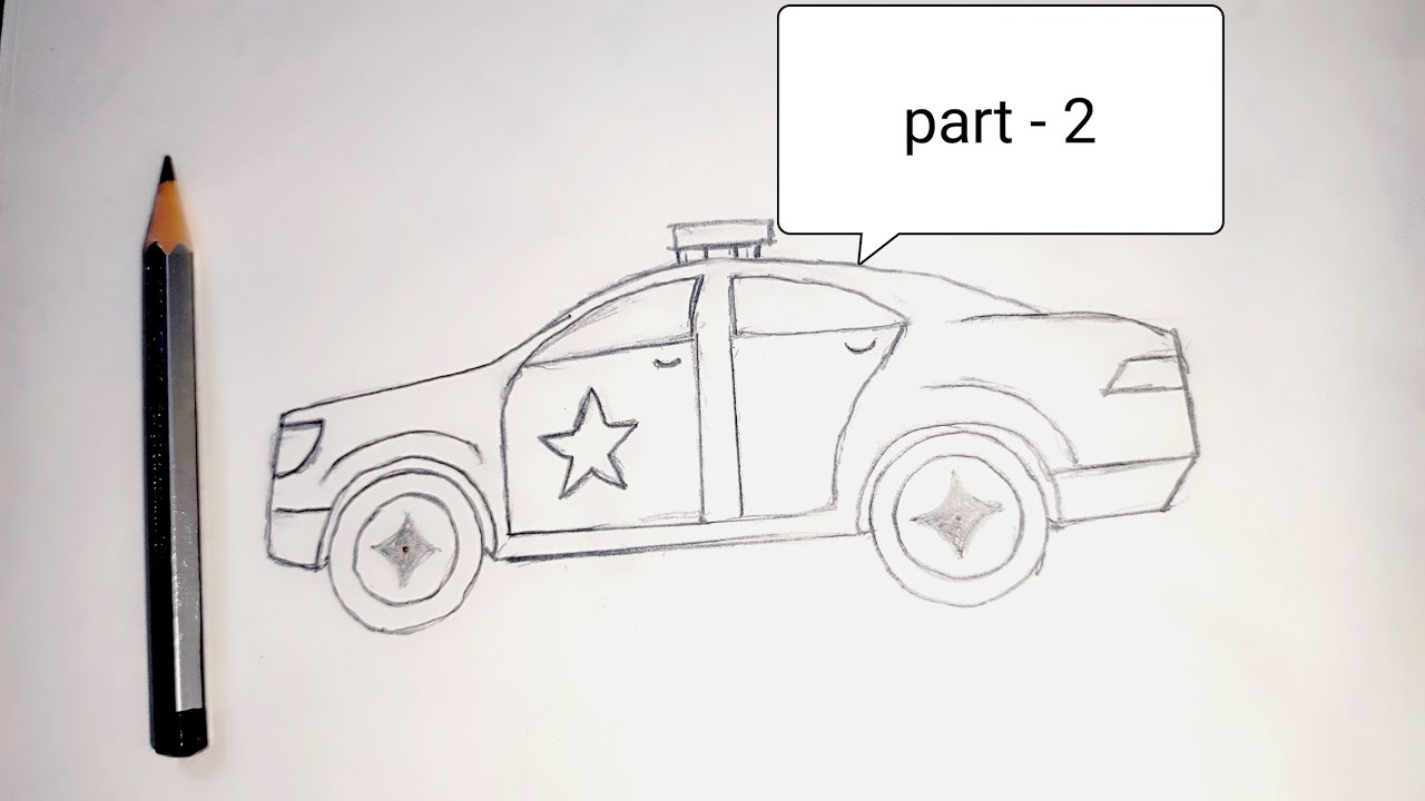 how to draw a police car part - 2 🚓 - YouTube