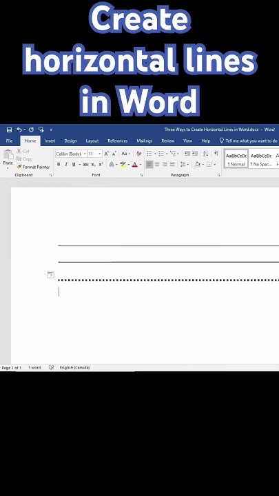 Use keyboard shortcuts to create horizontal lines in Word #shorts - YouTube