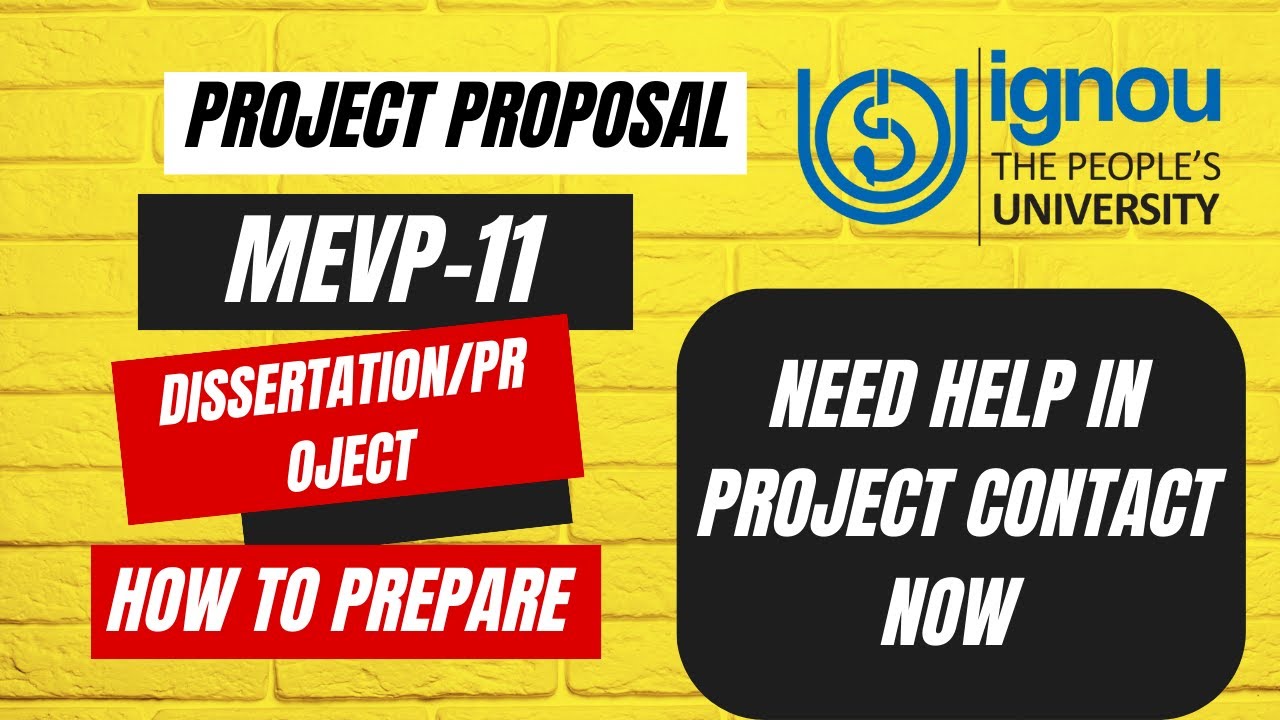 HOW TO PREPARE PROJECT PROPOSAL MEVP-11 || MSCENV Programme || IGNOU||A ...