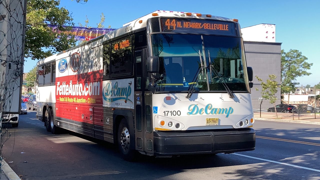 DeCamp (NJT Owned) 2017 MCI D4500CT #17100 on the 44 in Belleville ...