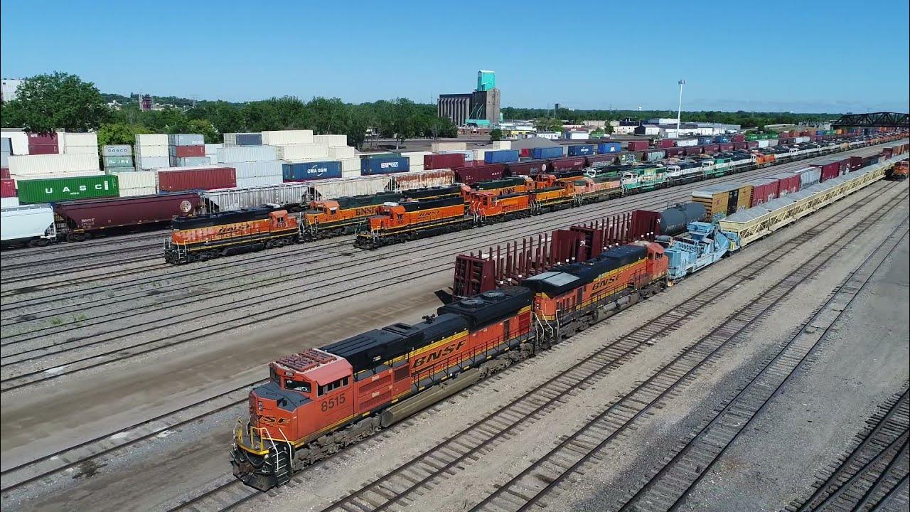 BNSF Northtown Yard Drone - YouTube