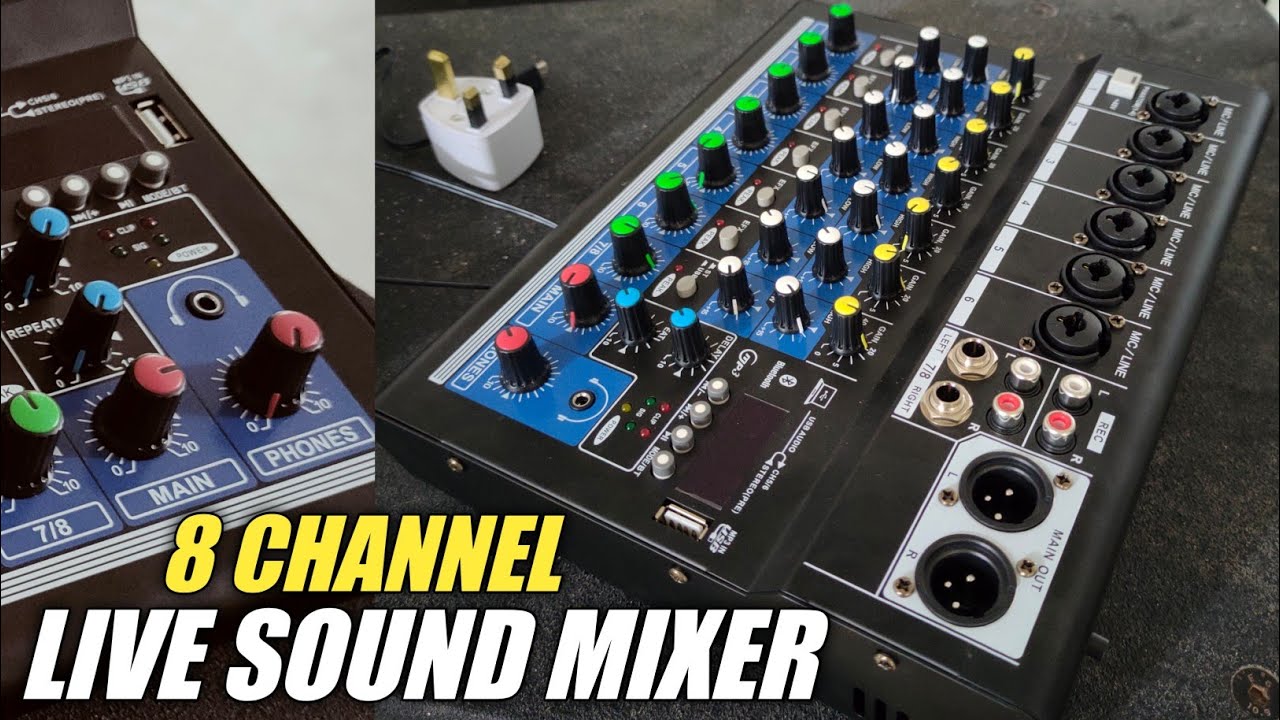 8 Channel Live Sound Mixer with FX, USB & Bluetooth - YouTube