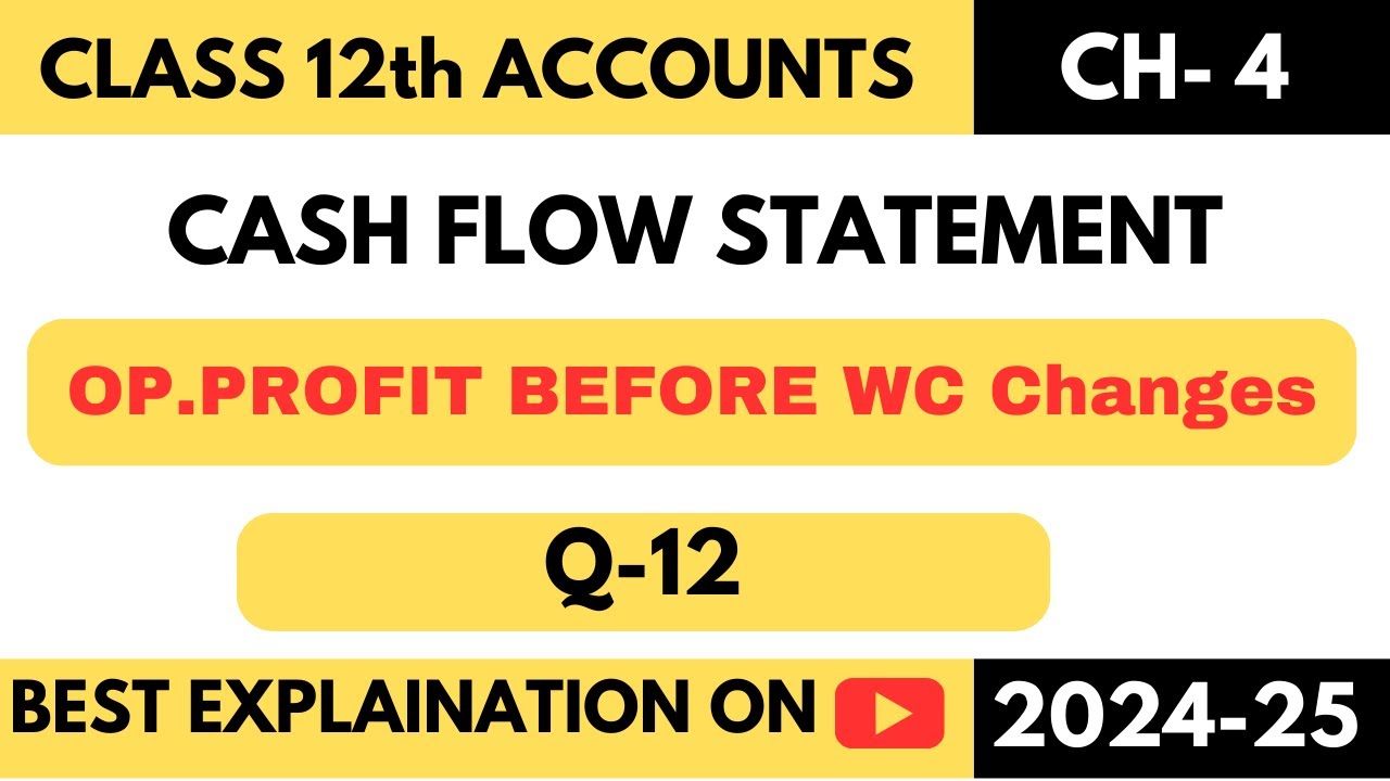 Q12 | CASH FLOW STATEMENT | CFS | CLASS 12 | TS GREWAL | CHAPTER 4 ...