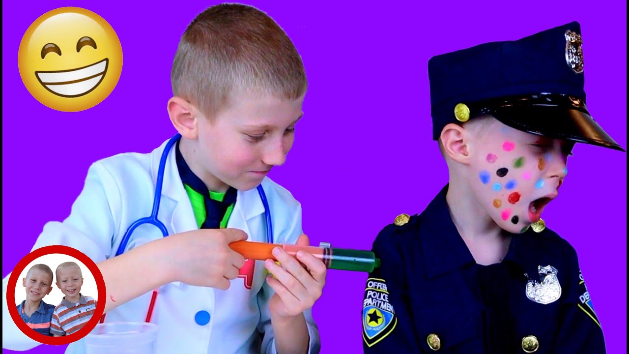 Doctor set toys | One more shot! | Mike and Jake pretend play | Doctor ...