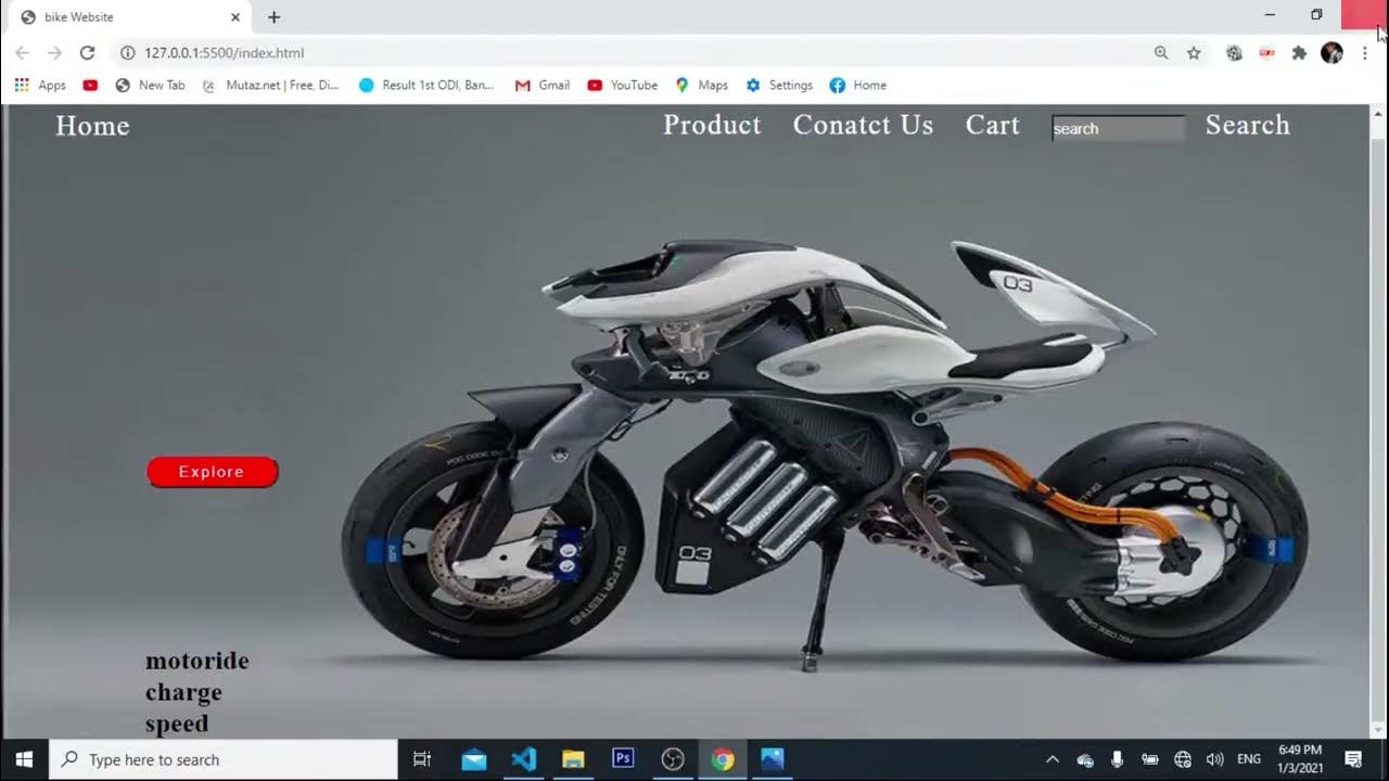 create bike website using html and css - YouTube