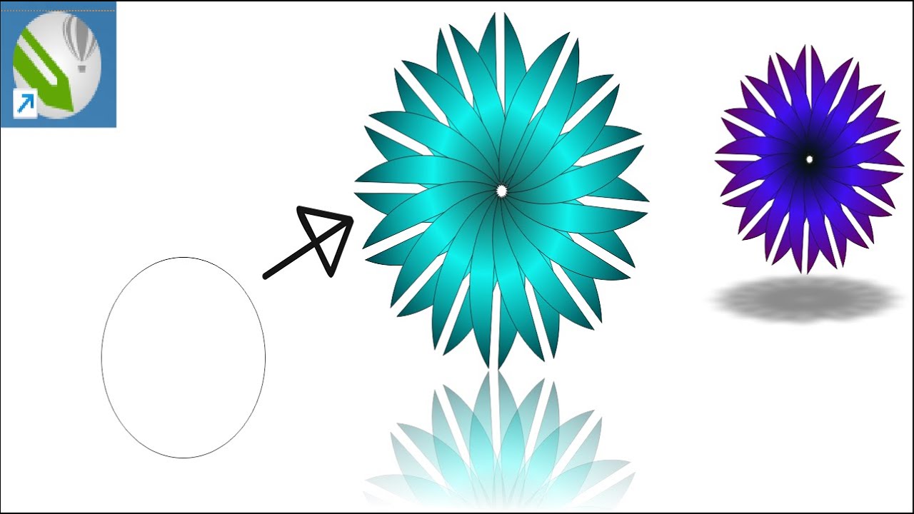 3D CIRCLE FLOWER DESIGN TUTORIAL IN COREL🔥 #coreldesign #tutorial # ...