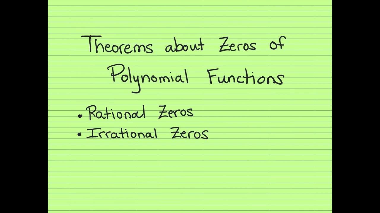 Theorems about Zeros of Polynomial Functions - YouTube