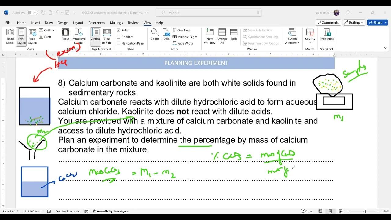 Plan an experiment to determine the percentage by mass of calcium ...