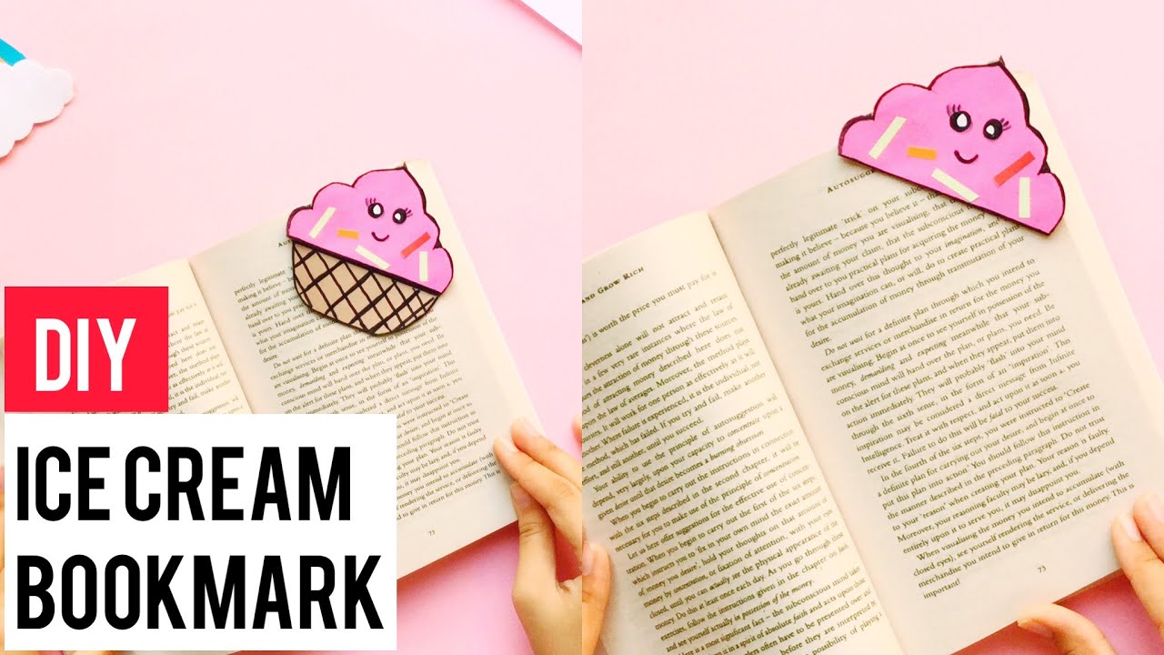 How to Make Ice Cream Bookmark | Corner Bookmark Ideas - YouTube