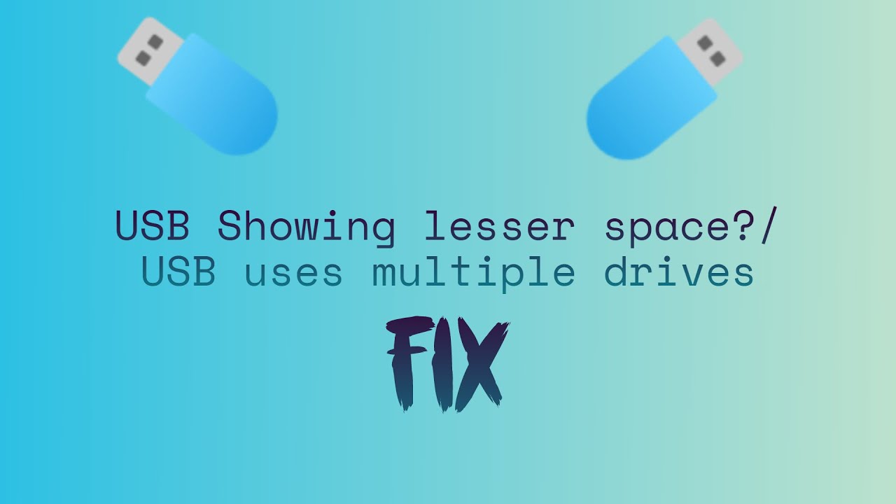 USB Showing lesser space?/ USB uses multiple drives FIX! - YouTube