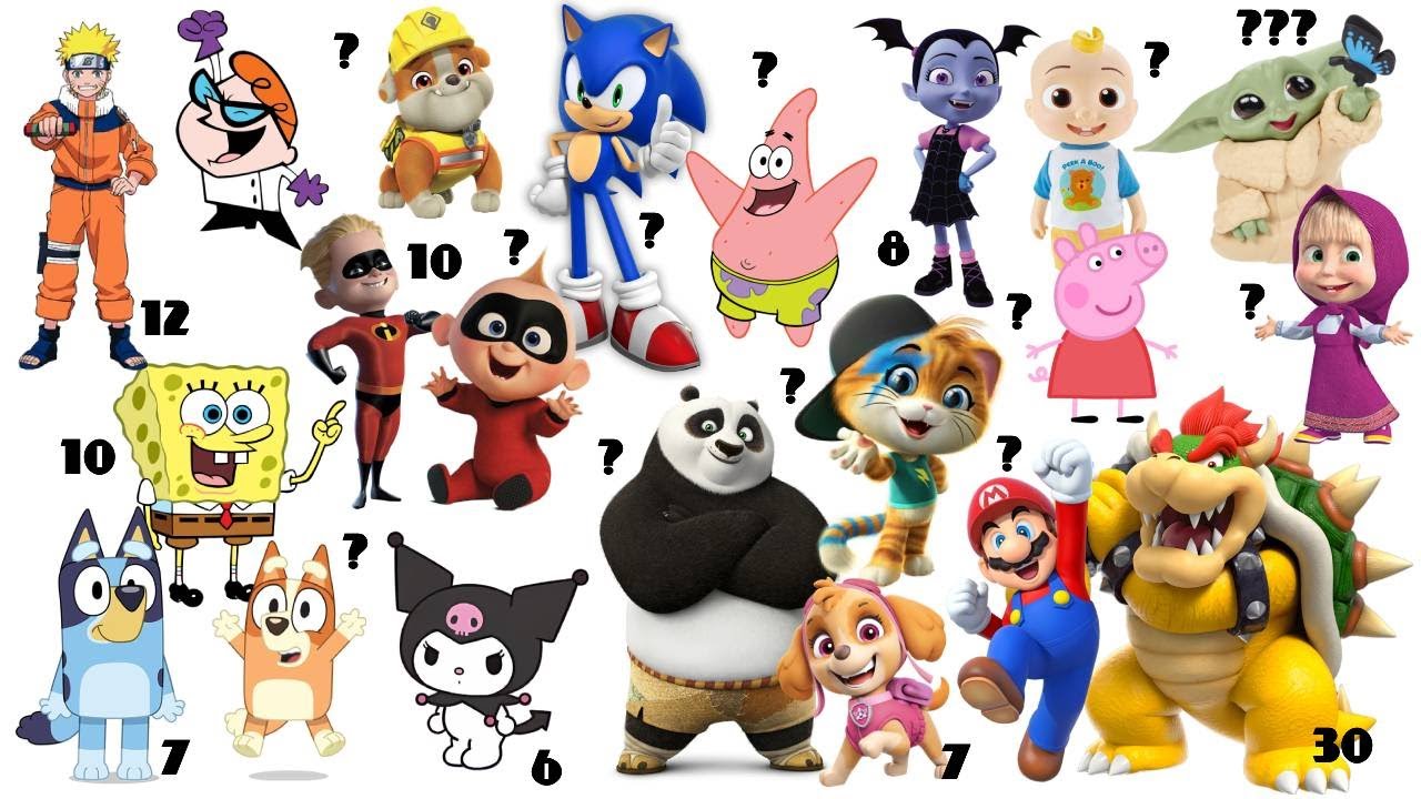 What Age Are Your Favourite Cartoon Characters? Do You Know? - YouTube