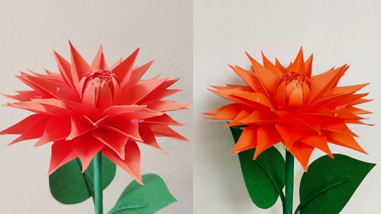 কাগজের ফুল বানানো/Easy and Beautiful Paper Flowers/Paper Craft/DIY Home ...