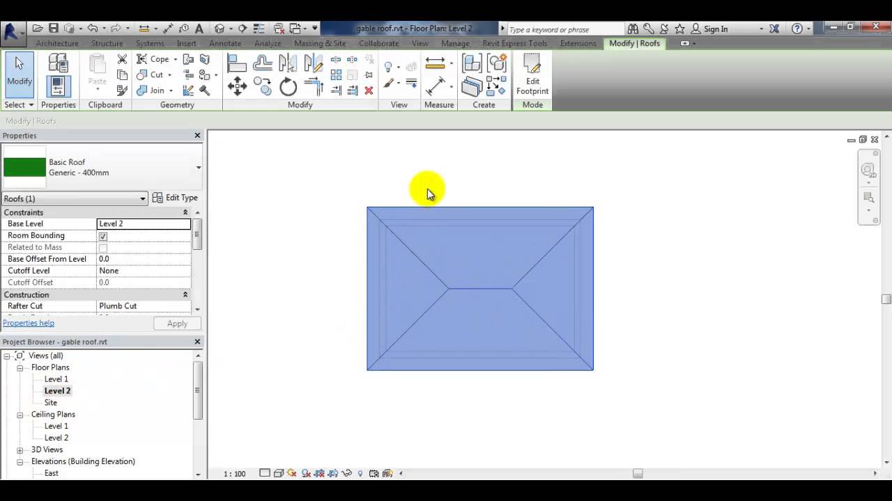Creating Hip Roof by footprint - YouTube