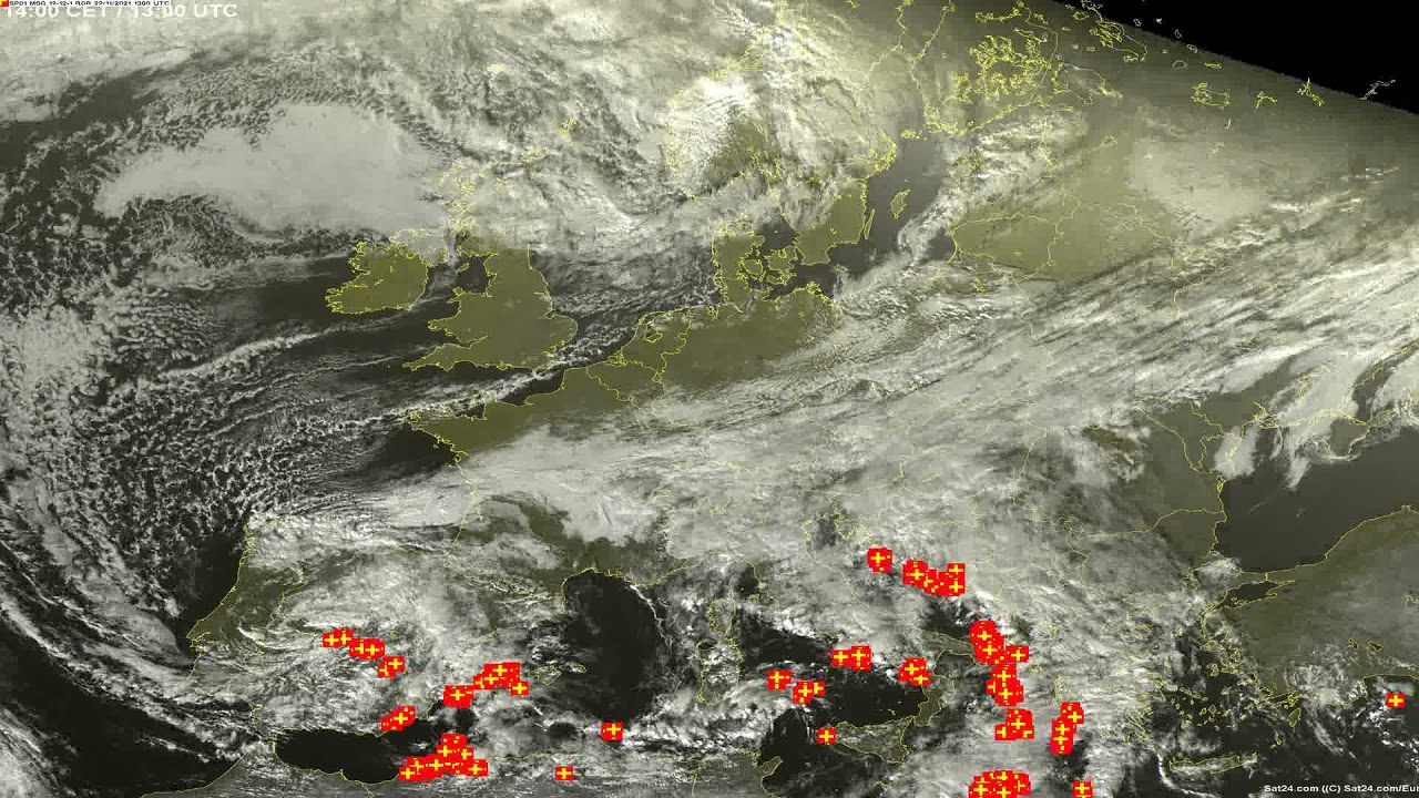 Sat24 lightning video impression for Monday, November 22, 2021 - YouTube