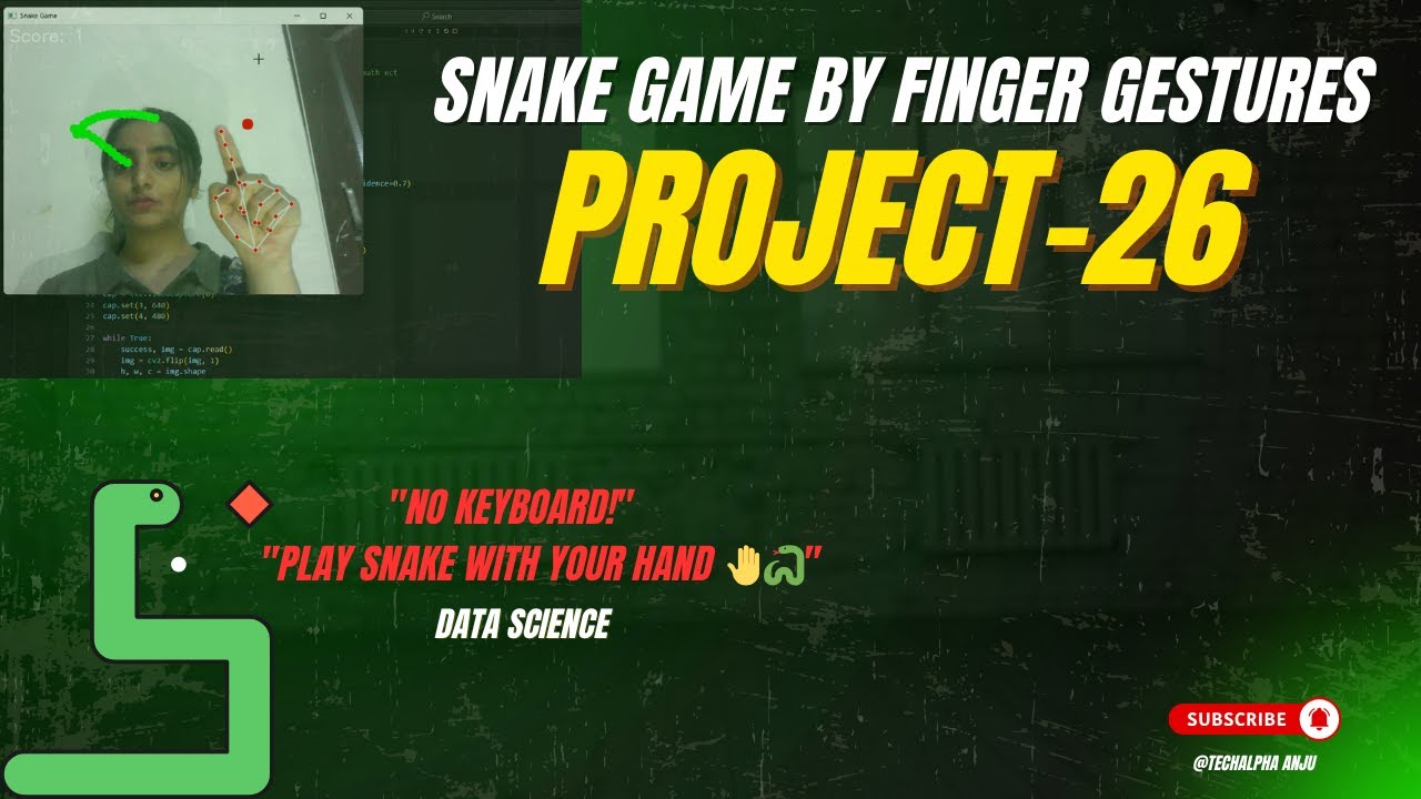 Hand-Controlled Snake Game with OpenCV & MediaPipe \\project-26\\TechAlpha Anju - YouTube