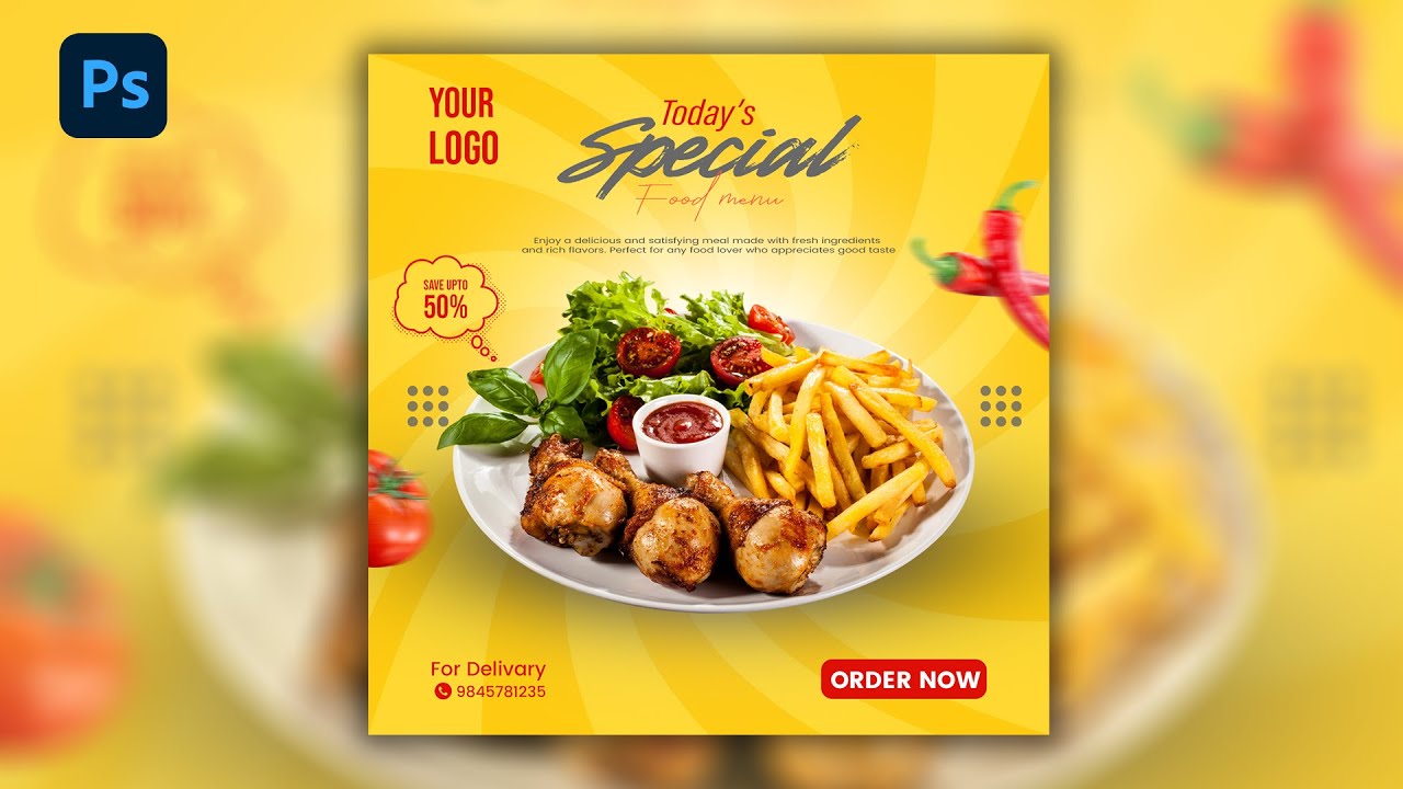 Create Stunning Food Posts for Social Media in Photoshop | Step-by-Step ...