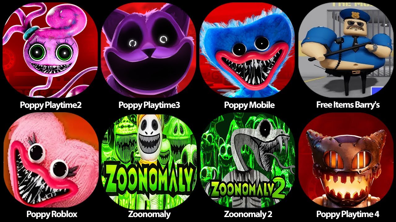 Poppy Playtime 2&3, Poppy Mobile, Free Items Barry's, Zoonomaly, Poppy ...
