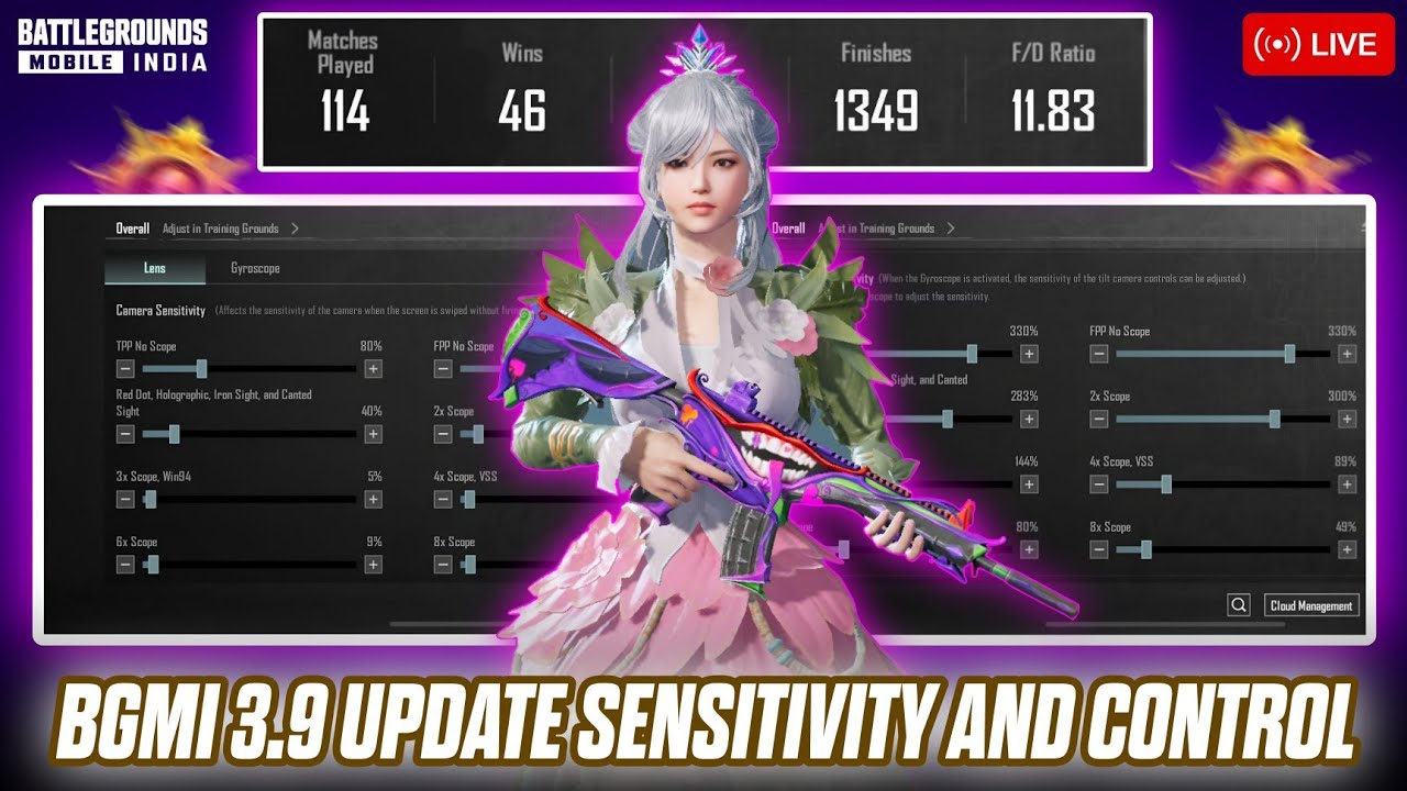 BGMI 3.9 UPDATE SENSITIVITY CODE | BGMI BEST SENSITIVITY SETTINGS ...