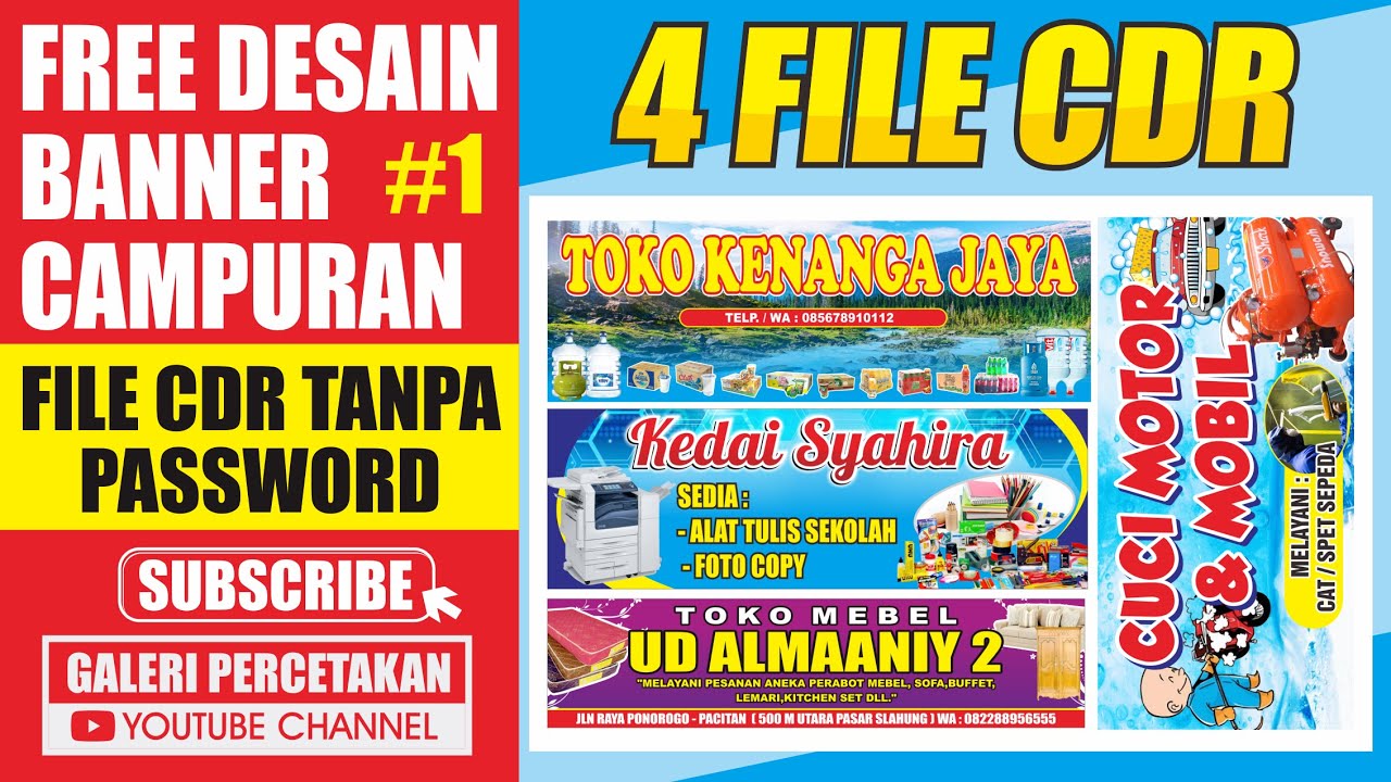 Desain banner toko GRATIS. #PART1 - YouTube