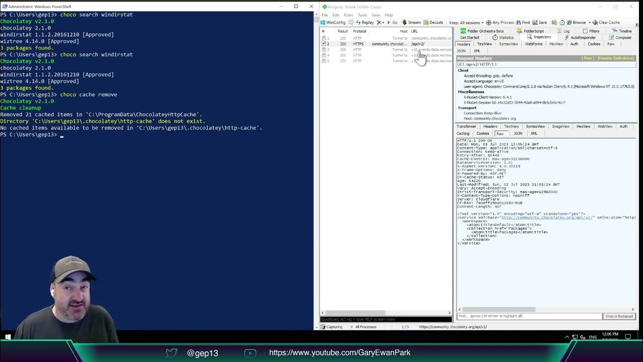 How to inspect Chocolatey CLI HTTP request/response using Fiddler - YouTube
