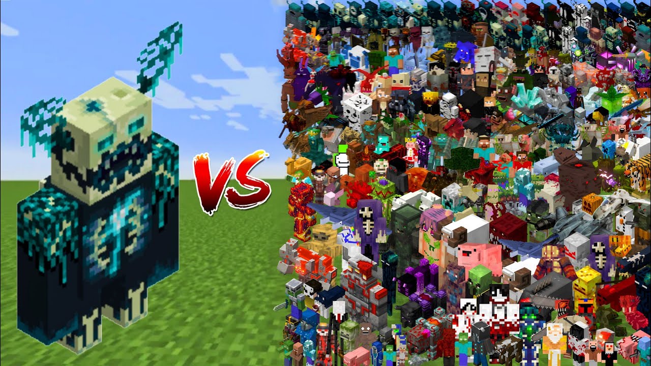 1000 RENDOM MOBS VS NULL WARDEN FIGHT IN MINECRAFT ( Mobs Battle ...