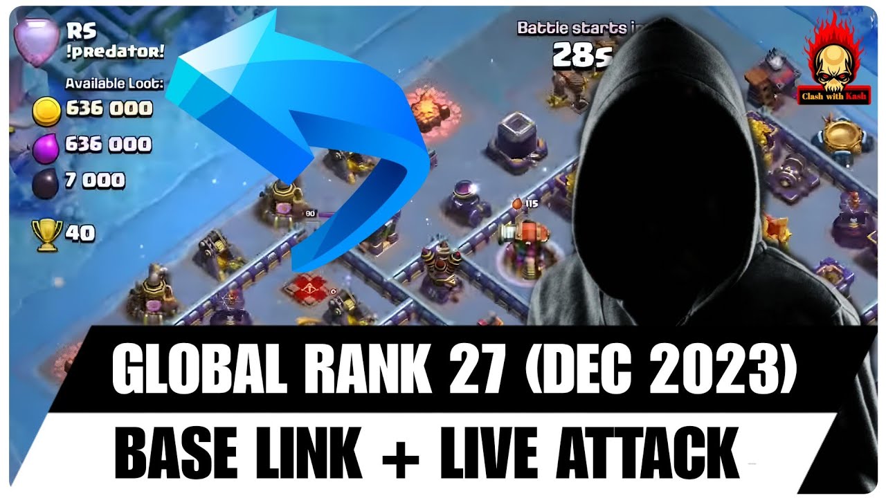 RS PREDATOR GLOBAL RANK 27 LEGEND BASE LINK WITH PROOF | TH16 WAR BASE ...