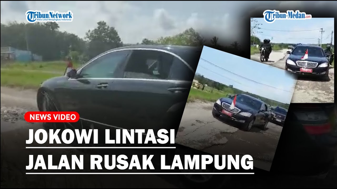 PRESIDEN JOKOWI Melintasi Jalan Hancur di Lampung - YouTube