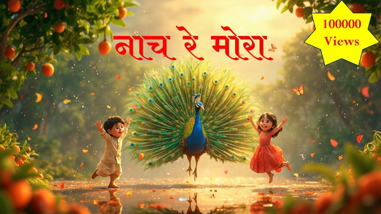 नाच रे मोरा आंब्याच्या वनात | Marathi Kids Song | marathi balgeet song ...