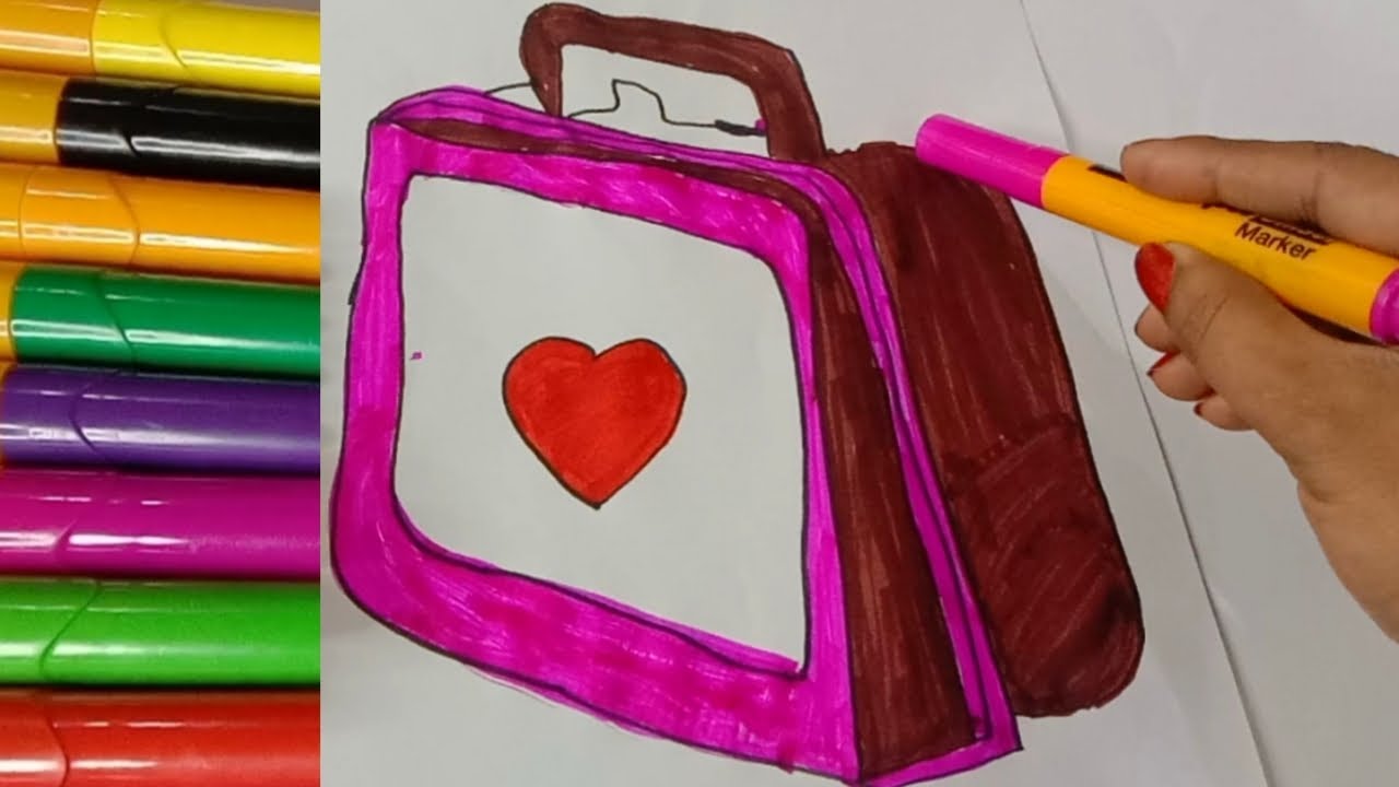 How to Draw Cute Bag,Kids Draw Painting and Learn|Toddlers|Kids Drawing ...
