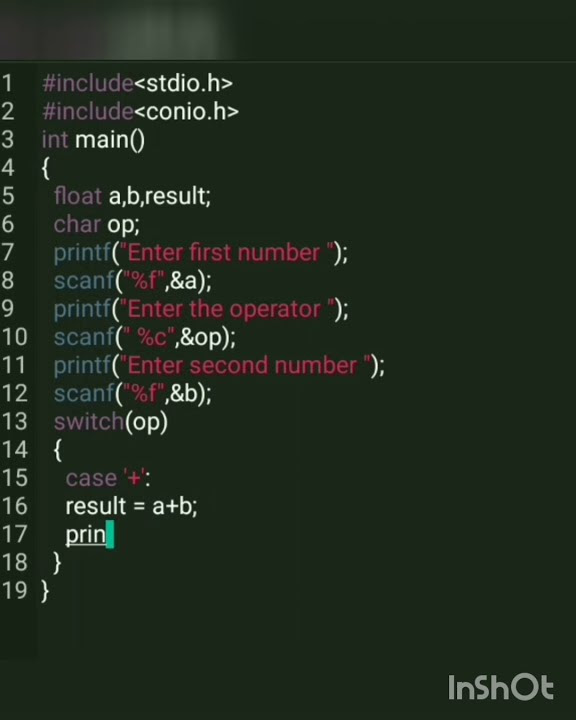 Calculator program in C | C programming - YouTube