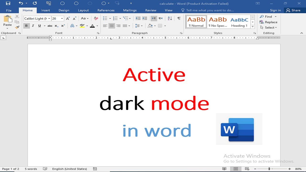 dark mode in word (convert to the dark mode in word) - YouTube