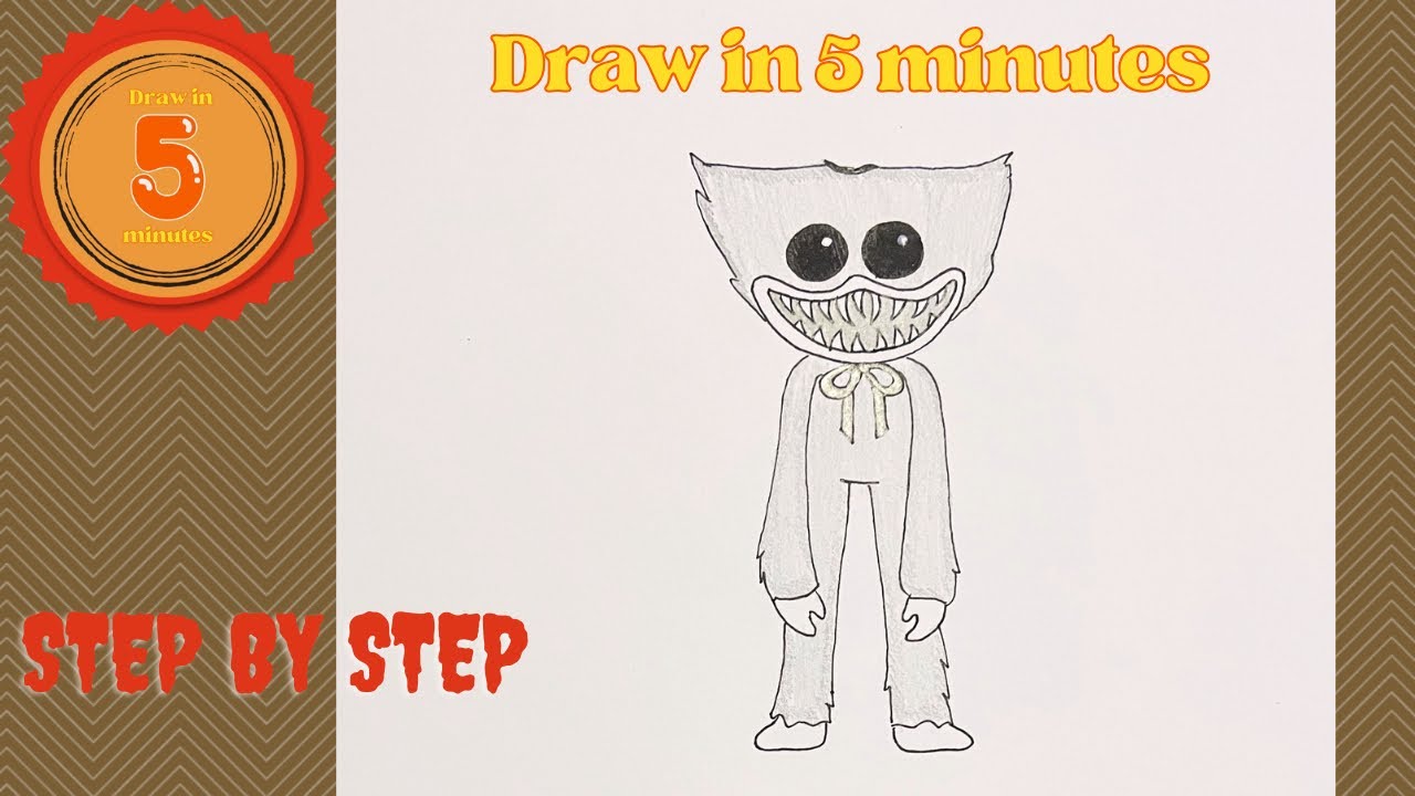 How to draw huggy wuggy poppy playtime | how to draw for beginners easy ...