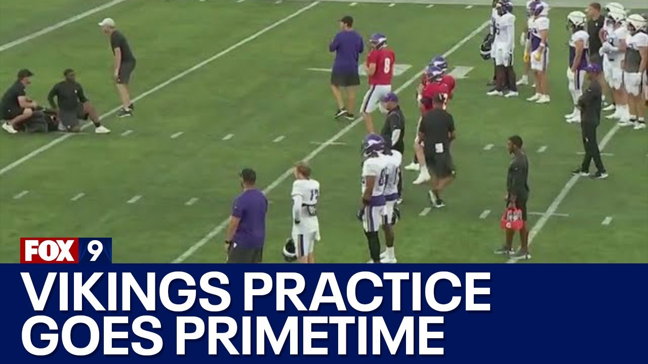 Vikings practice goes primetime - YouTube