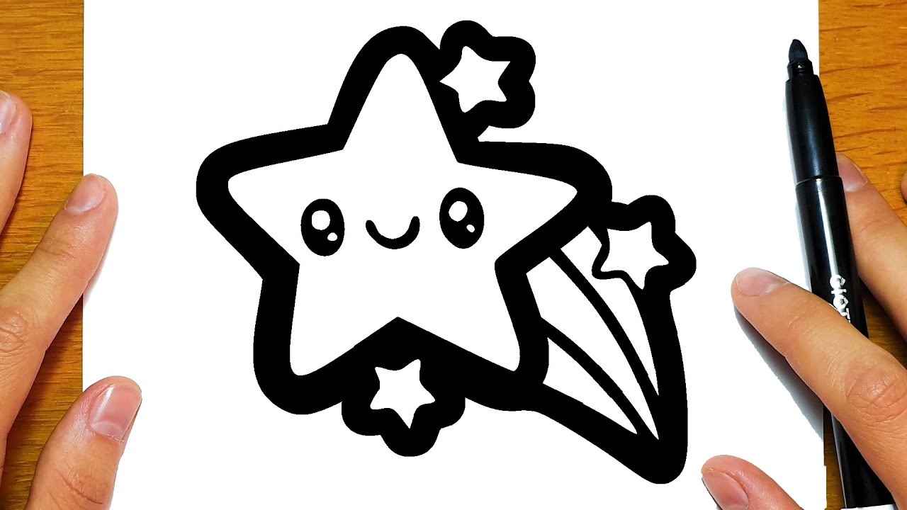 HOWTO DRAW A CUTE SHOOTING STAR | Easy drawings - YouTube