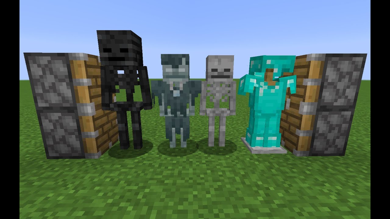 all skeletons + diamond armor = ??? - YouTube
