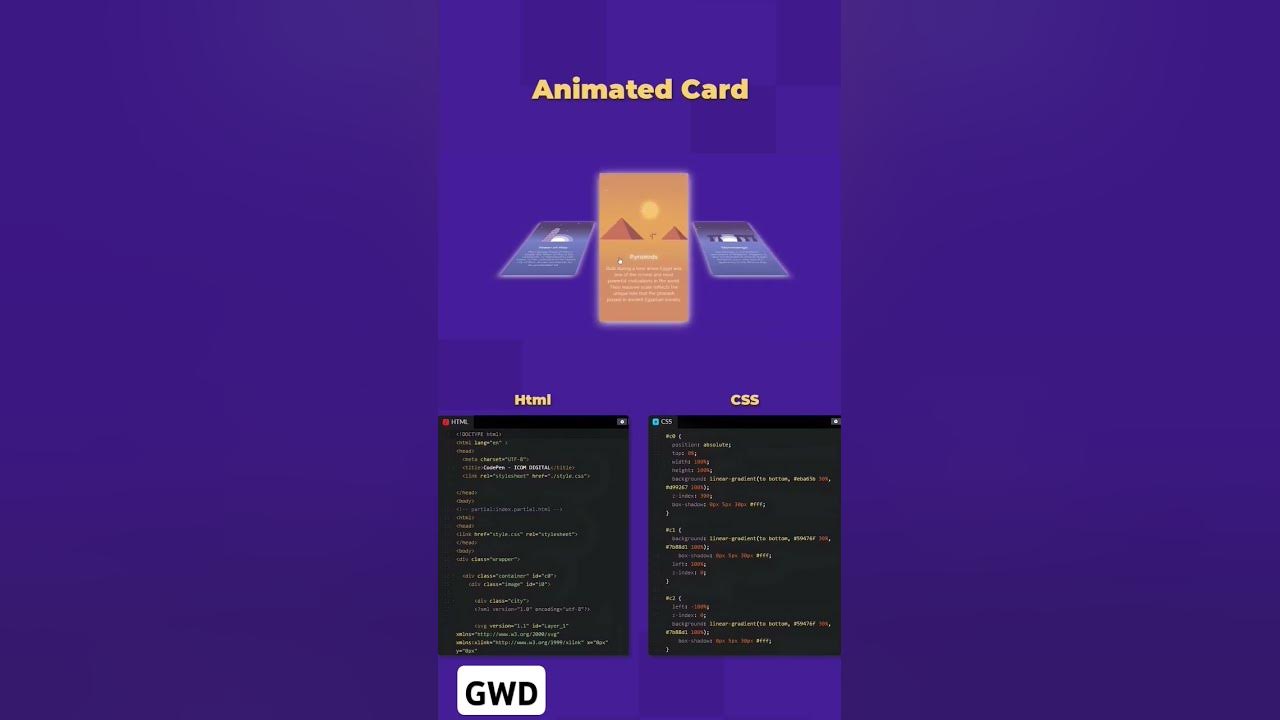 3d Animated Card Css Coding Webproject Webdevelopment Webdesign Webproject Html