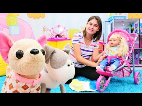 Ayşe Gül, Loli ve Benekli sabah rutininden sonra gezmeye gidiyorlar! Bebek bakma oyunları