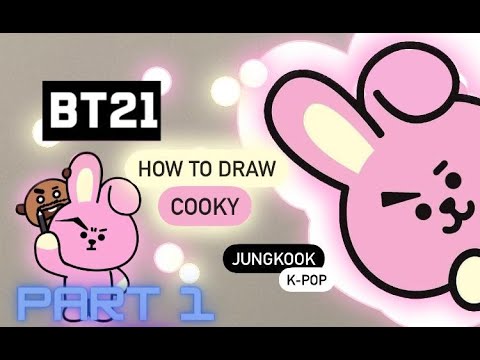 How to draw Cooky BT21 Jungkook BTS Part 1 - YouTube