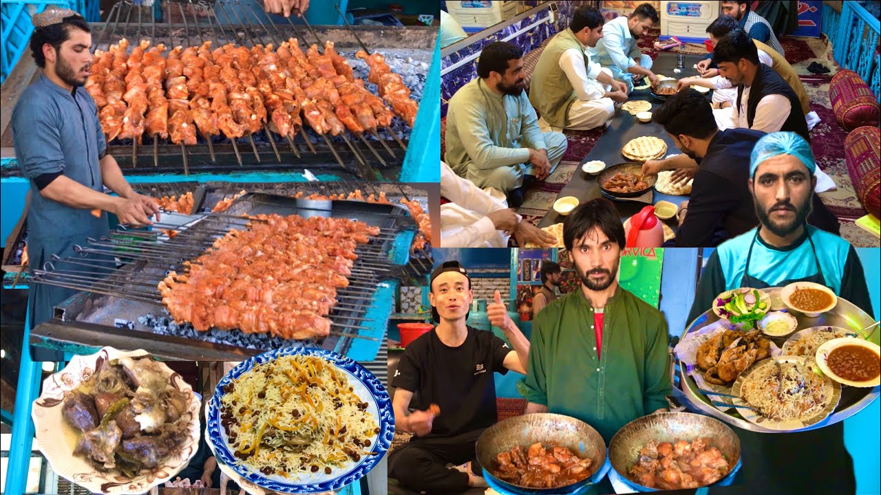 Traditional foods in Afghanistan | Kabuli Pulao | Chicken Karahi | Kabab | Rosh | HD - YouTube