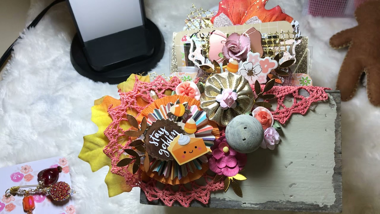 Altered memory dex box filled with embellishments - YouTube