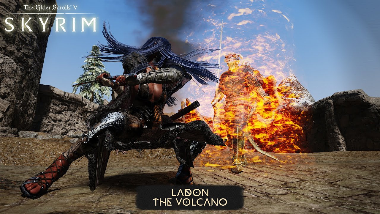 SKYRIM MOD | LADON, THE VOLCANO - THE SINISTER 7 BOSS FIGHT - YouTube