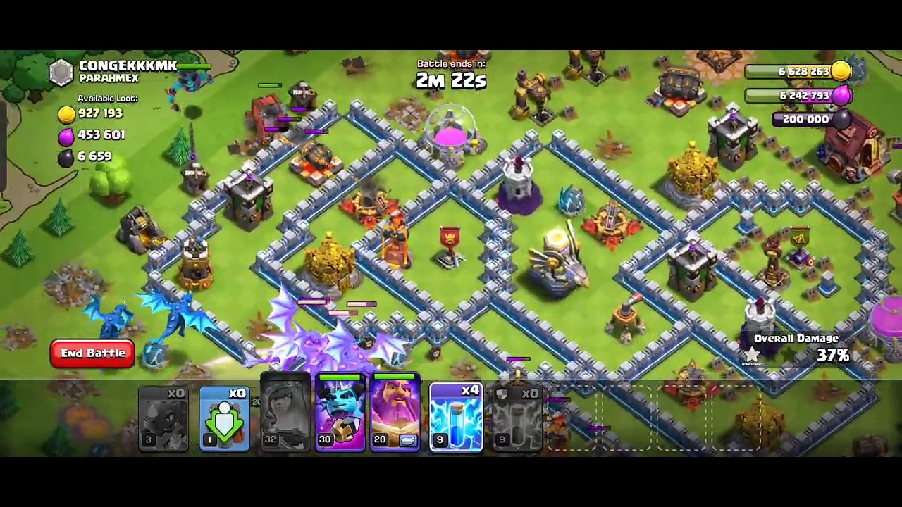 6 Attacking 100 percent damage in coc#coc#clashofclans - YouTube