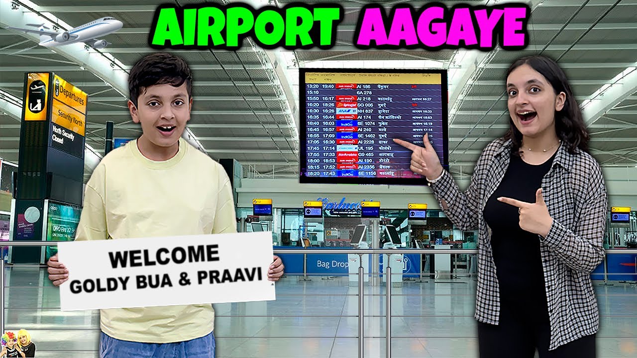 AIRPORT AAGAYE | Goldy Bua & Praavi coming from America | Aayu and Pihu Show - YouTube