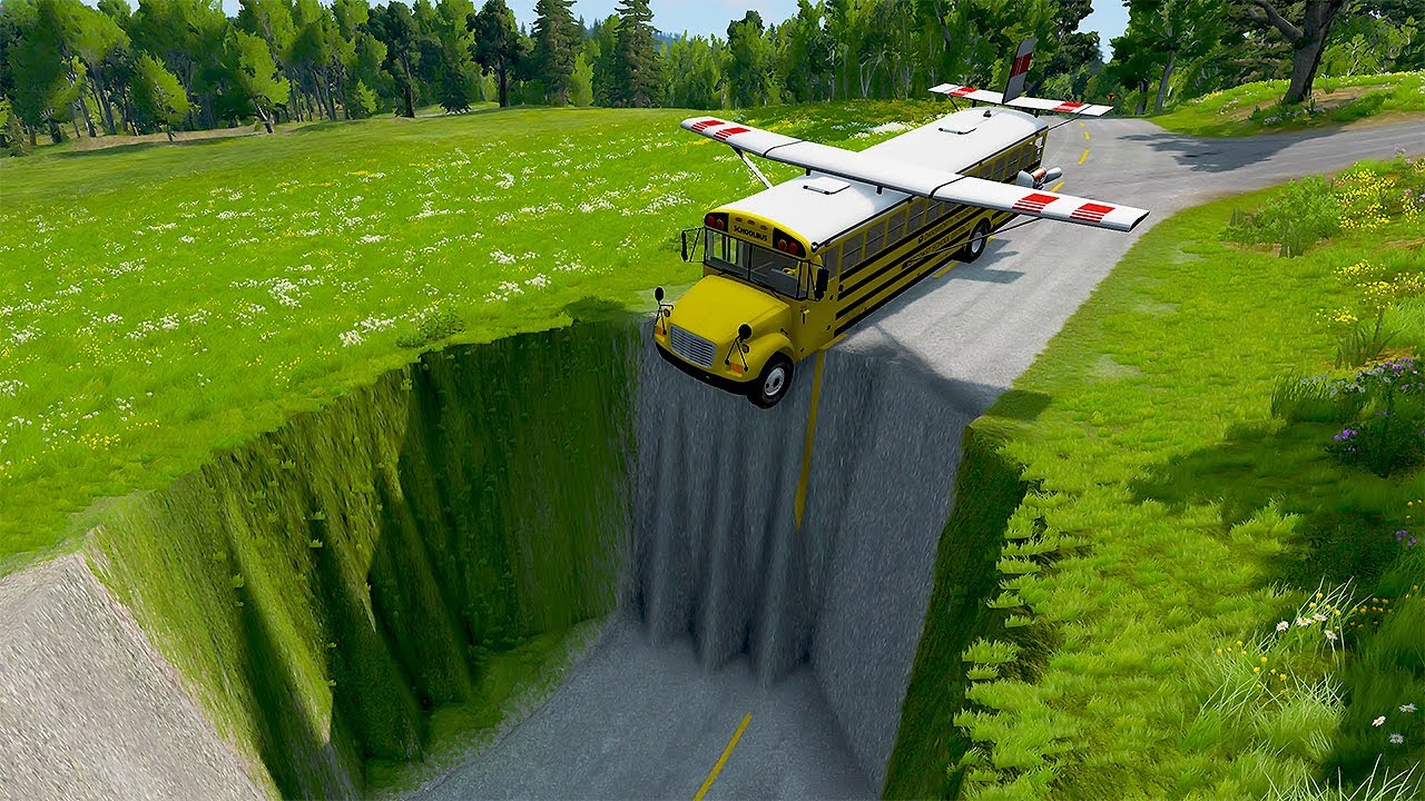 Cars vs Giant Pit – BeamNG.Drive - YouTube