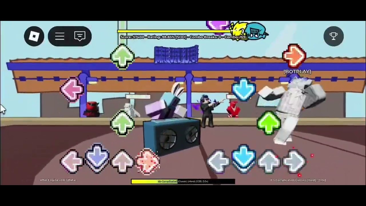 its fun..... playing FNF in Roblox (its complicated remix, full combo ...