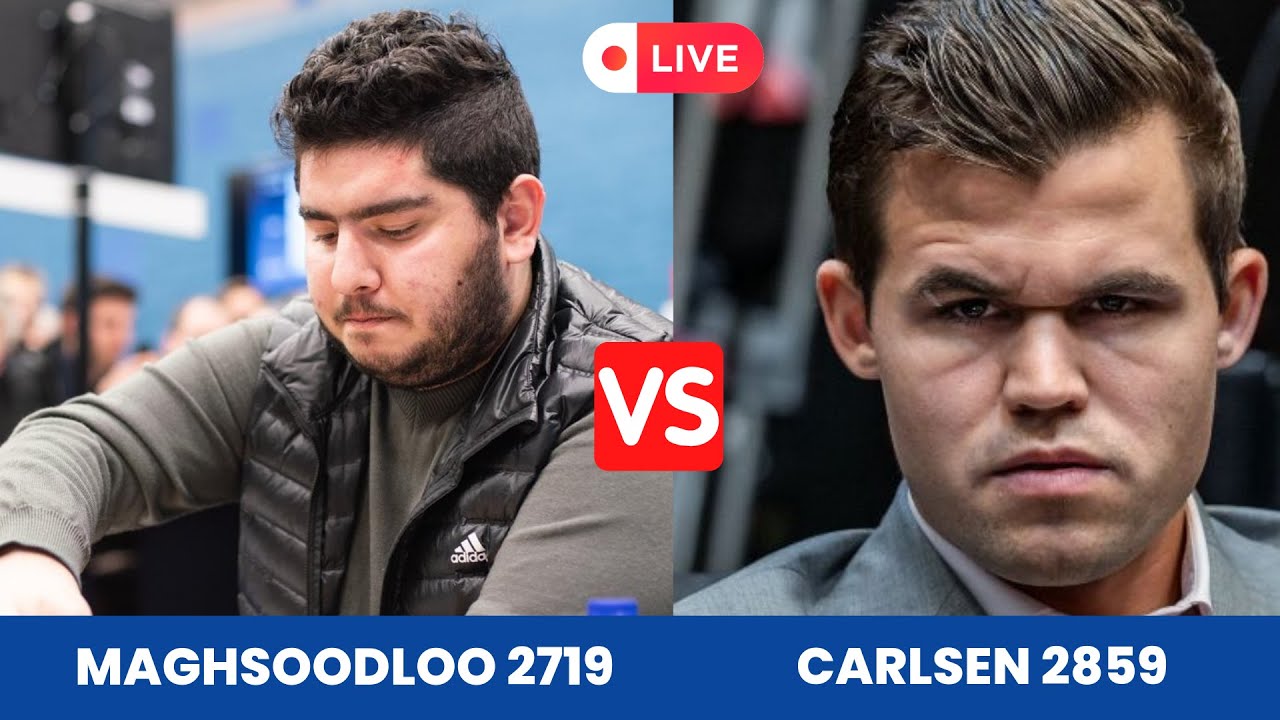 Parham Maghsoodloo vs Magnus Carlsen | LIVE | Tata Steel Master 2023 ...