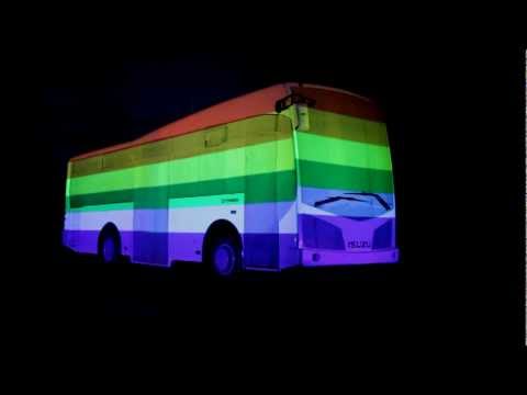 My first car mapping 3D projection on a ISUZU Citimark bus - YouTube