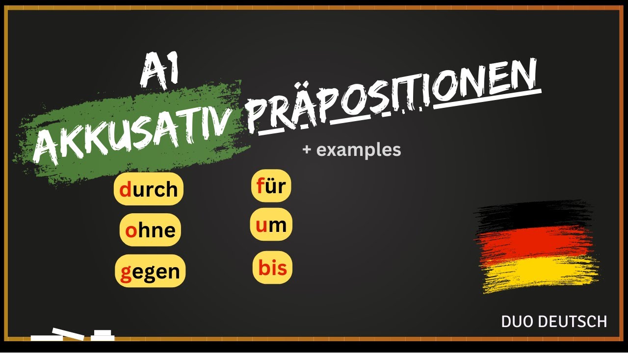 Akkusativ-Präpositionen mit Beispiel Sätze - A1 German Beginners - YouTube