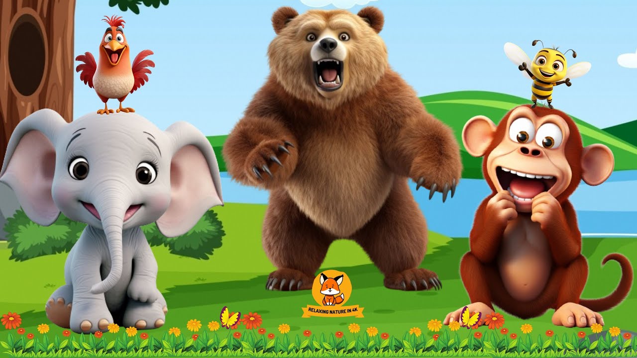 Happy Animal Moment - Brown Bear, Monkey, Chicken, Alpaca | ANIMAL (BGM) - YouTube